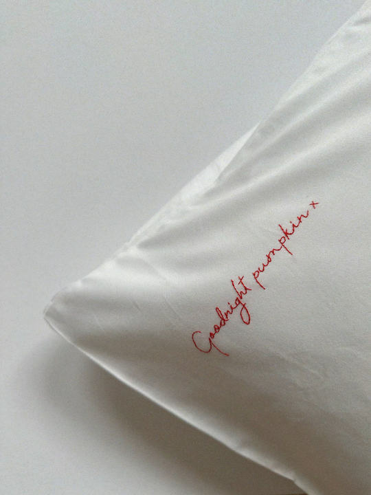 Studio Sewn Embroidered Love Note Pillowcase - Wedding & Anniversary Gift